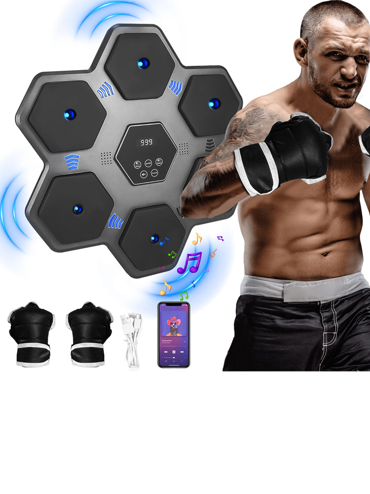 Music Boxing Machine with Blue Light Music and LED Lights for Home Gym ...
